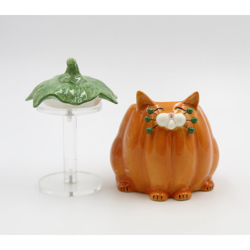 August Grove® Ceramic Whisker Pumpkin Cat Candy Box & Reviews | Wayfair