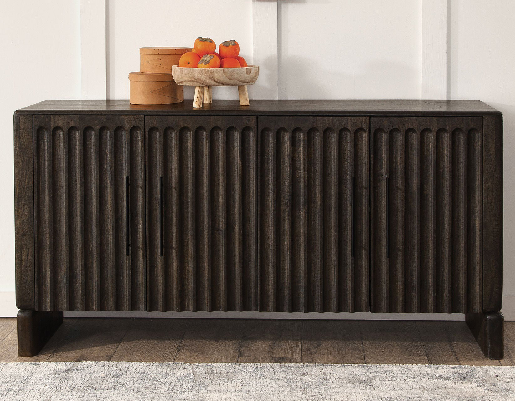 Latitude Run® Norvell Dark Walnut 4-Door Sideboard - Wayfair Canada