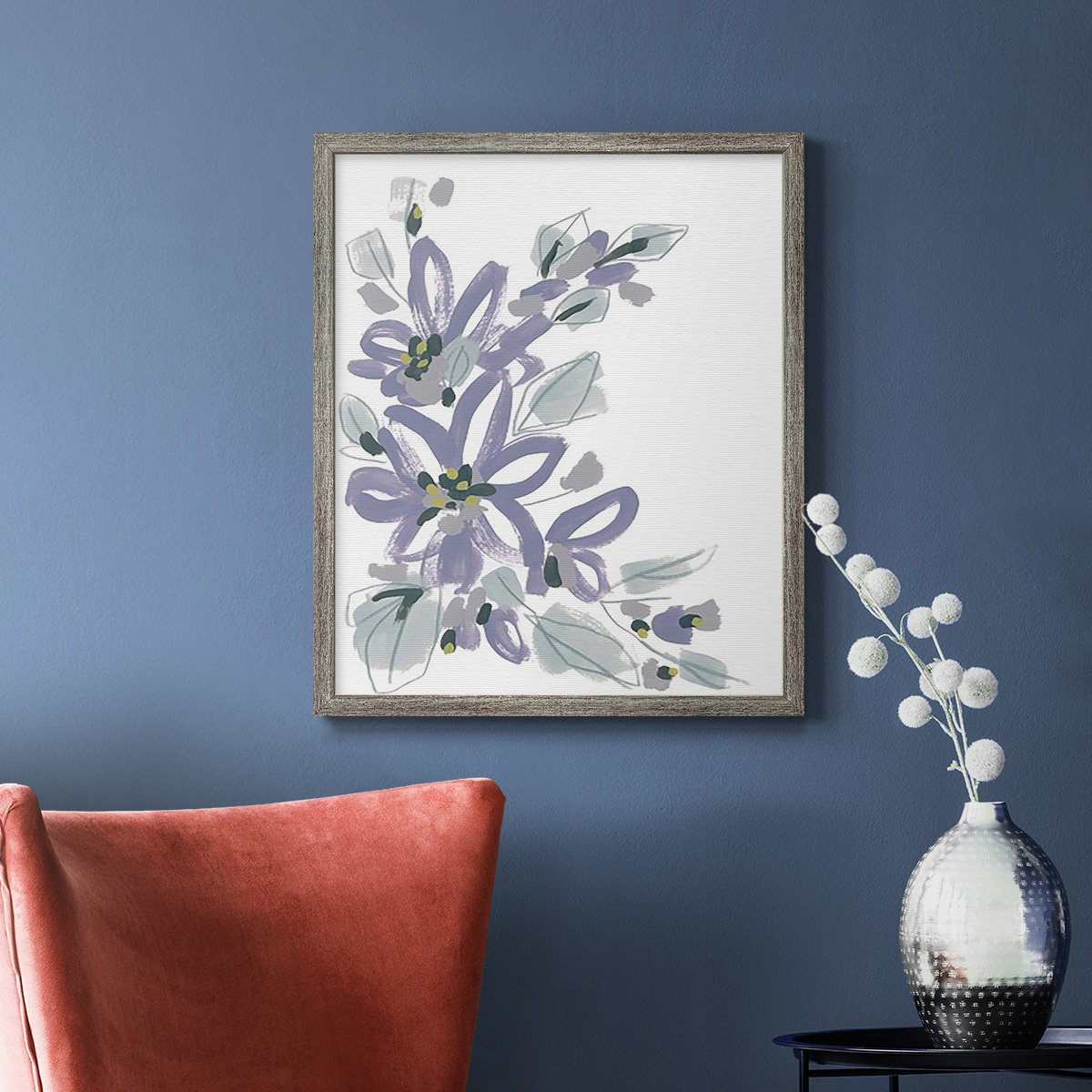 Winston Porter Periwinkle Patch I Premium Framed Canvas - Ready to Hang ...