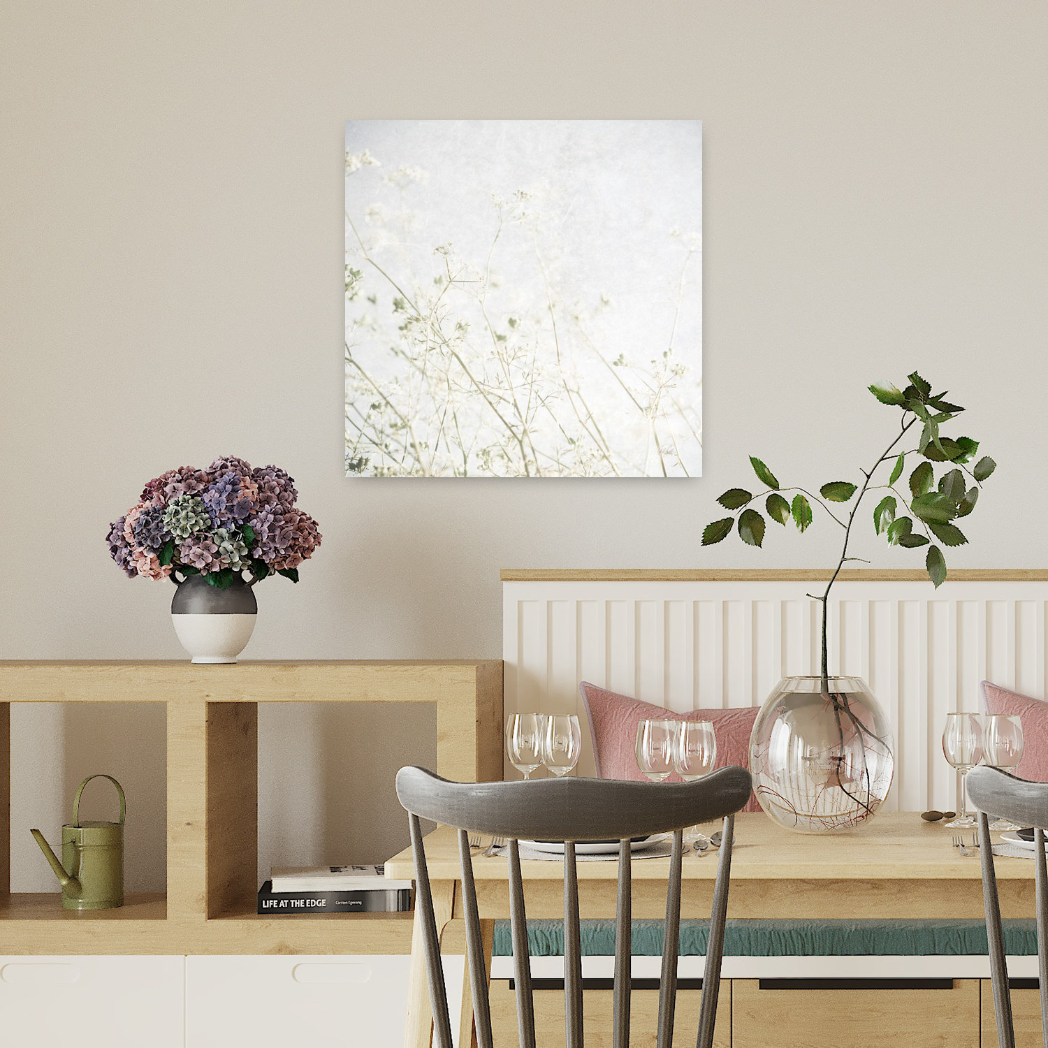 Red Barrel Studio® Contemporary Soft Wild Grass With Cream Grass Art ...