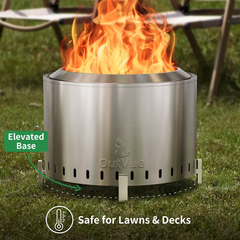 LAVRE Stainless Steel Smokeless Fire Pit with Bag, Portable Low Smoke ...