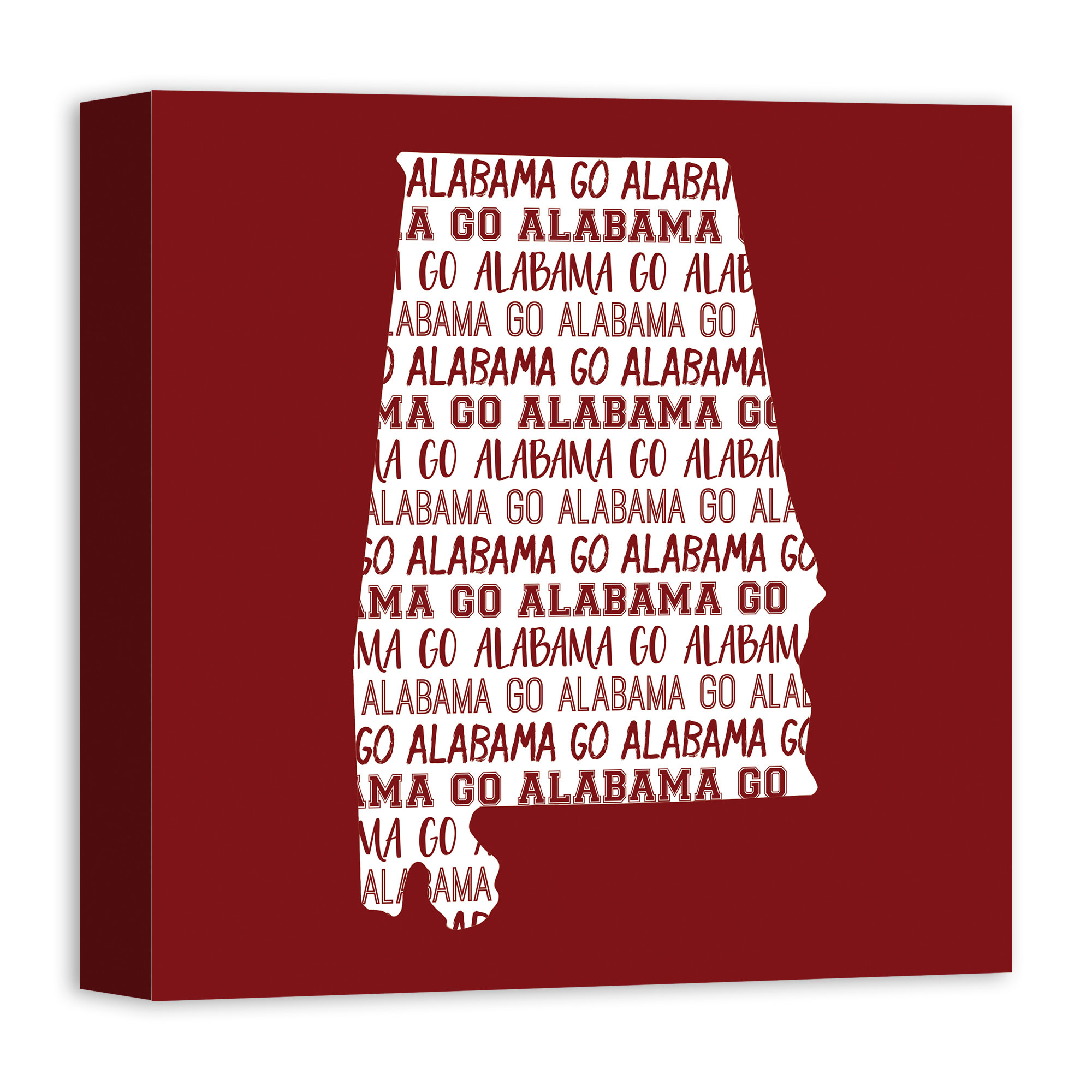 East Urban Home 'Alabama Go Team' Textual Art on Canvas | Wayfair