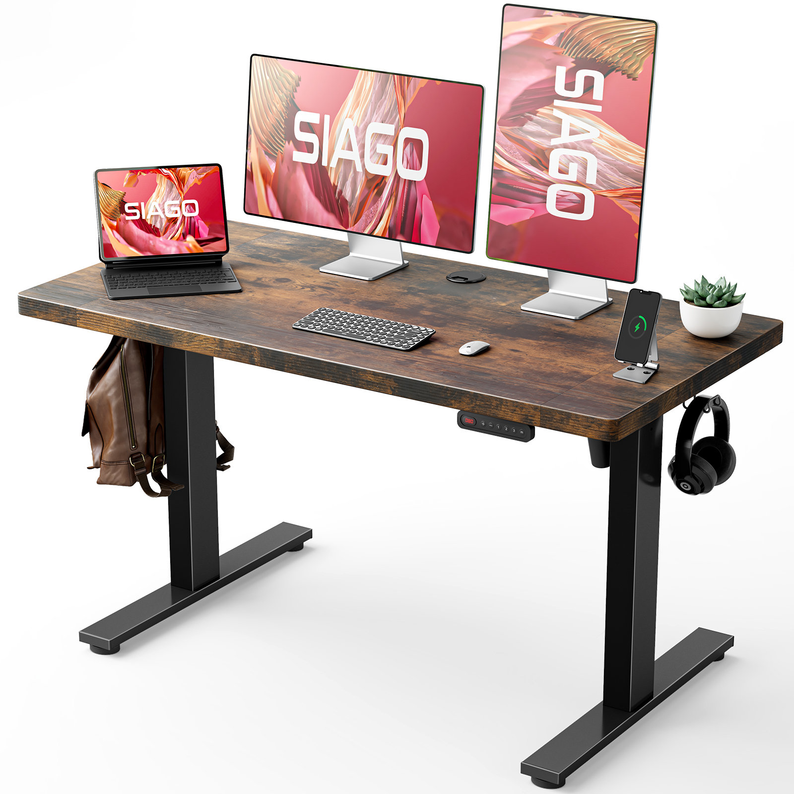 Latitude Run® Tylah Height Adjustable Electric with Cable Management ...