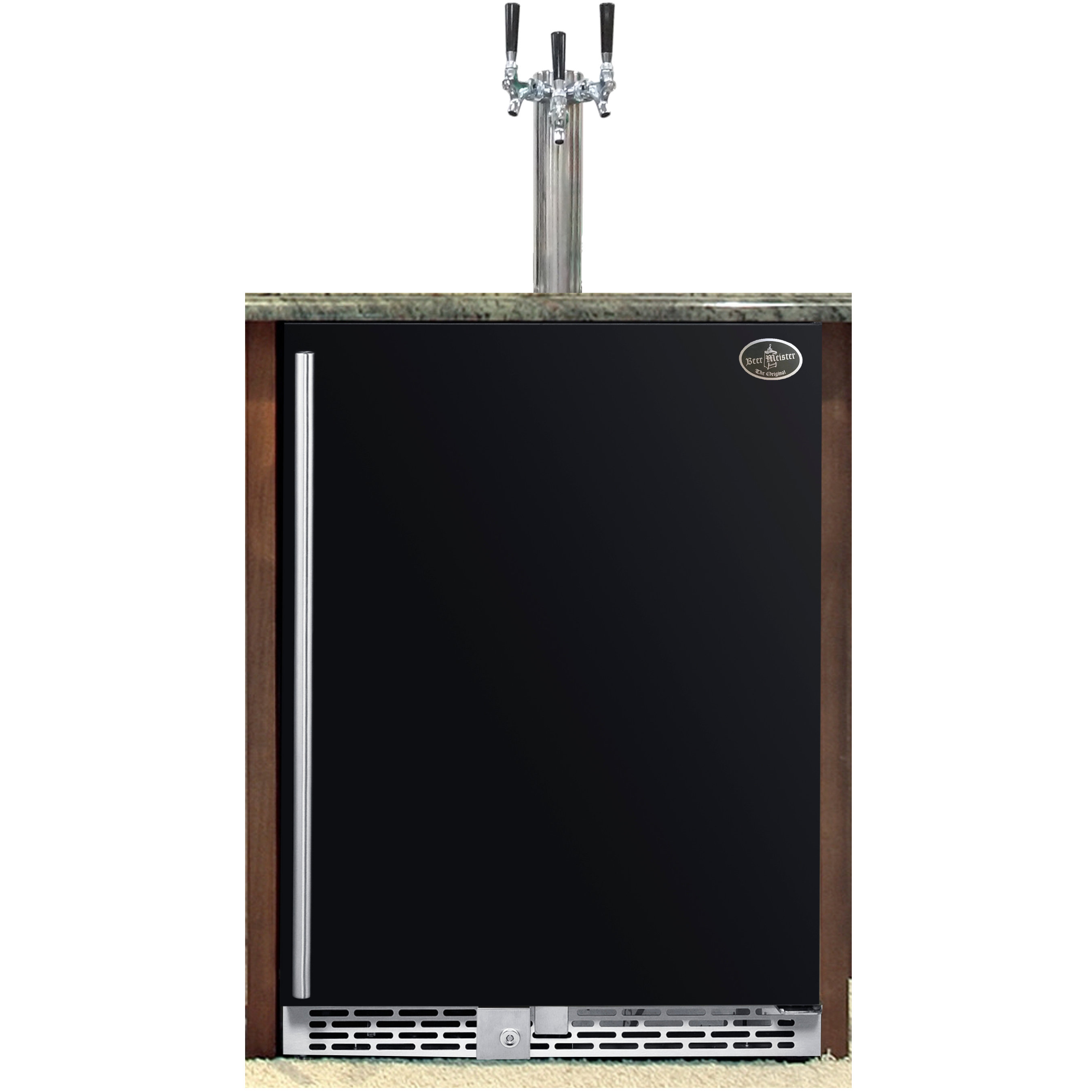 Beer Meister 6.6 cu. ft. Triple Tap Built-in Kegerator with Door Lock ...