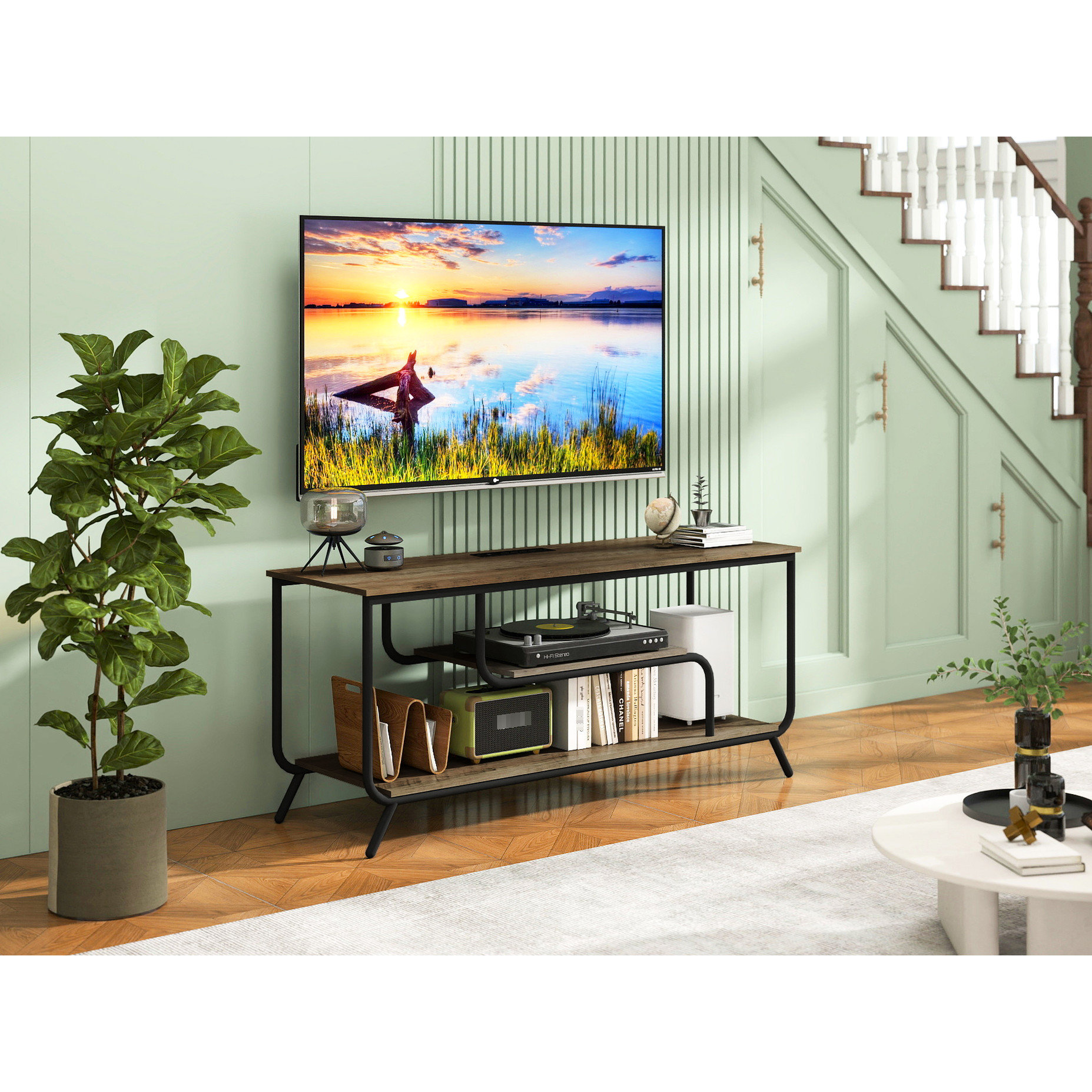 Wrought Studio™ Ultra-Modern Tv Console With Power Outlets ...