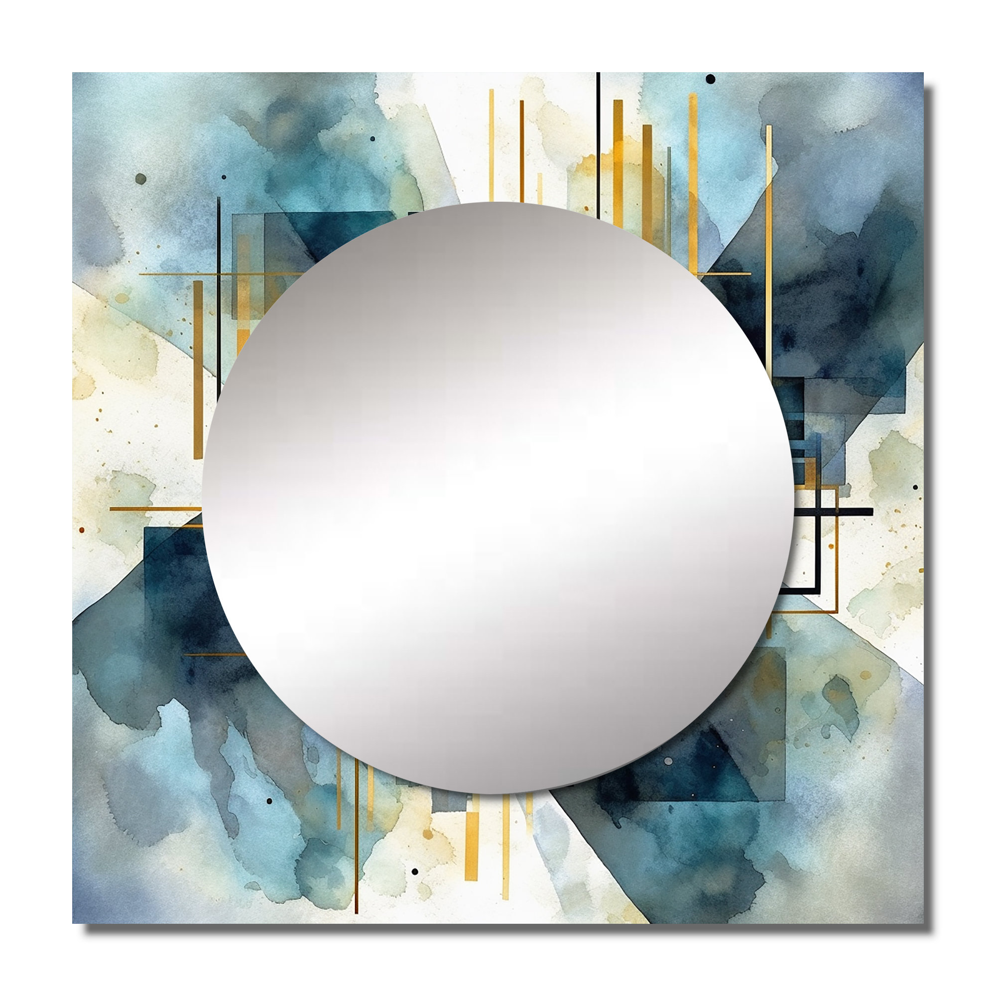 Wrought Studio™ Lamarius - Gold Blue Abstracted Realities Abstract ...