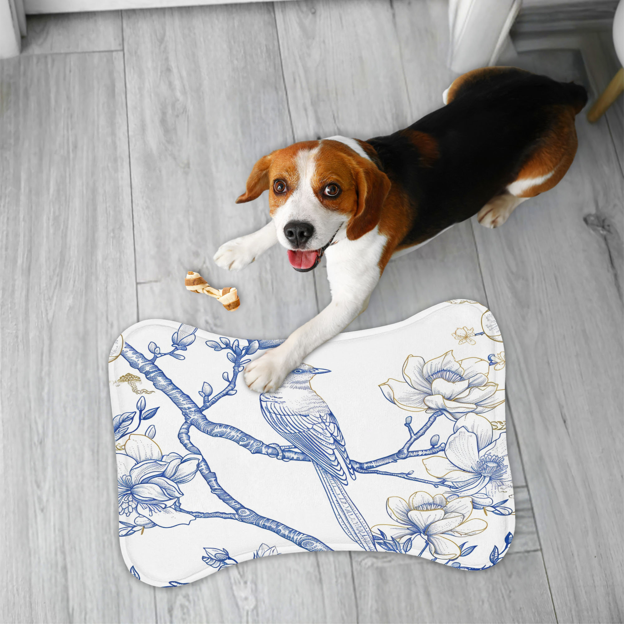 MentionedYou Chinoiserie Bird Themes - 1 Piece Bone Shape Feeding Mat ...