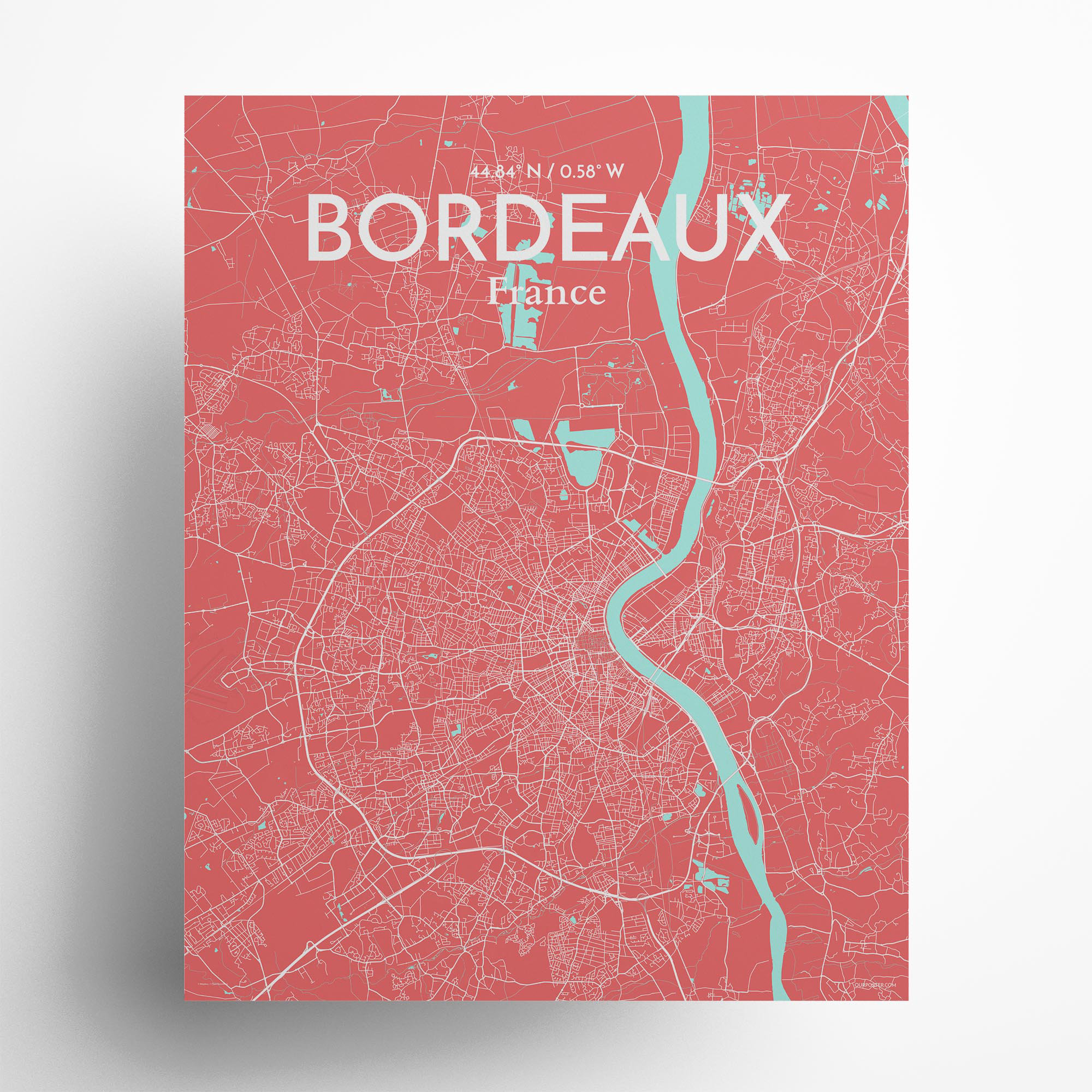 17 Stories Bordeaux City Map Graphic Art In Maritime - Wayfair Canada