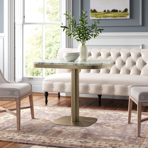 Joss & Main Bernay 36" L Marble Iron Pedestal Dining Table | Joss & Main