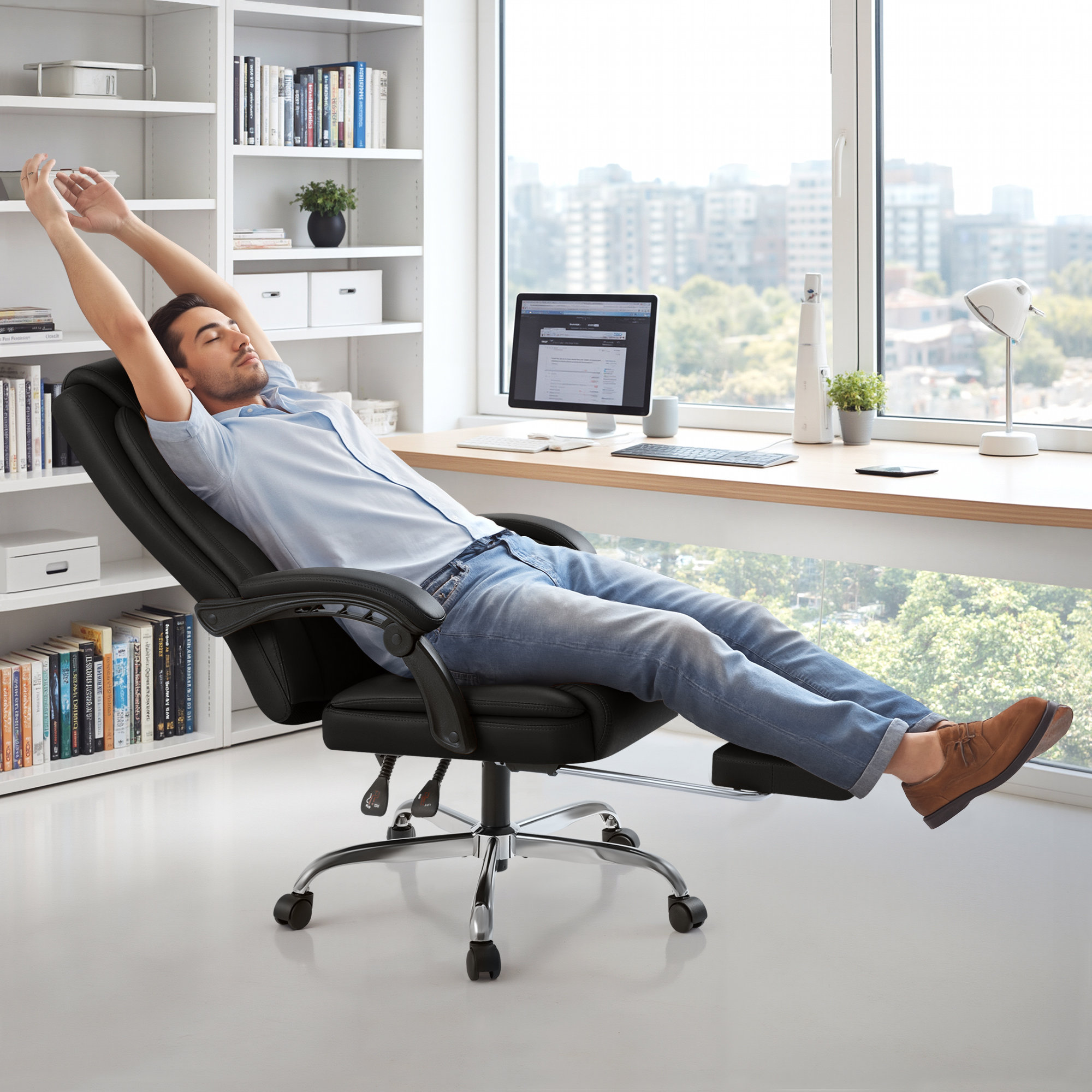 Inbox Zero Home Office High Back Ergonomic Reclining Executive Chair ...