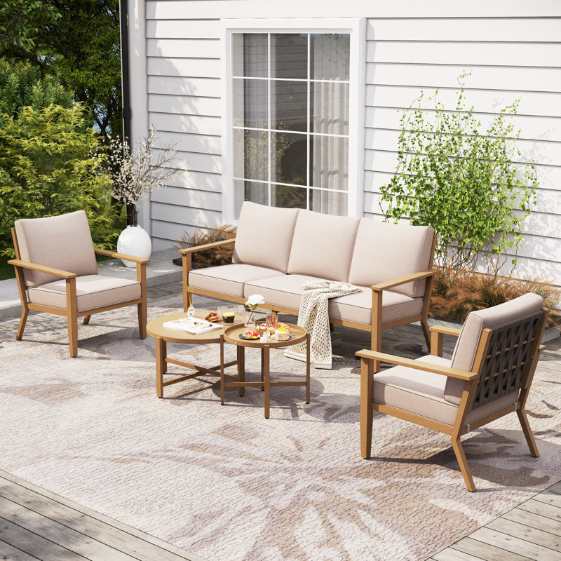 Alphamarts 5 - Person Outdoor Seating Group With Cushions & Reviews ...