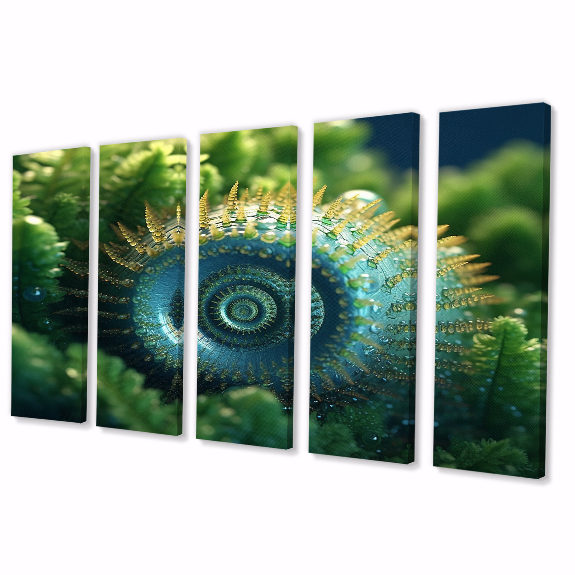 Dakota Fields Spiral Fern Covered With Dew Drops II - Ferns Wall Art ...