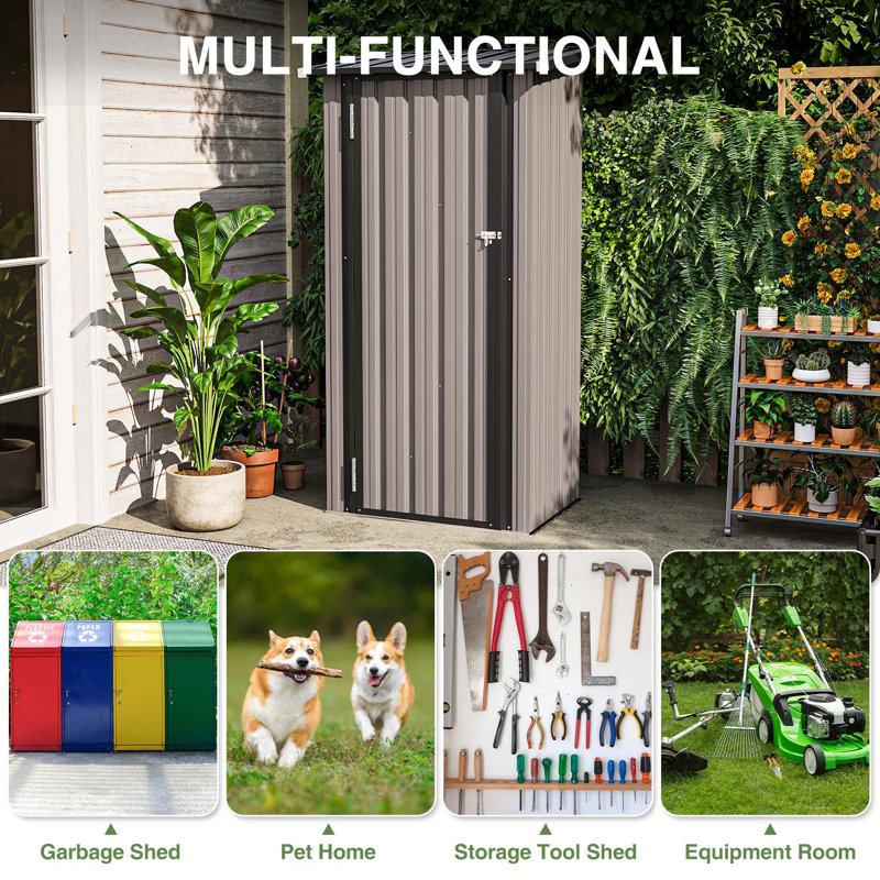 JolyDale 3' x2' Outdoor Metal Lean To Shed & Reviews | Wayfair