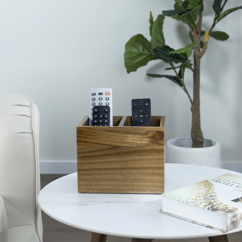 MyGift Acacia Wood Remote Control Holder | Wayfair