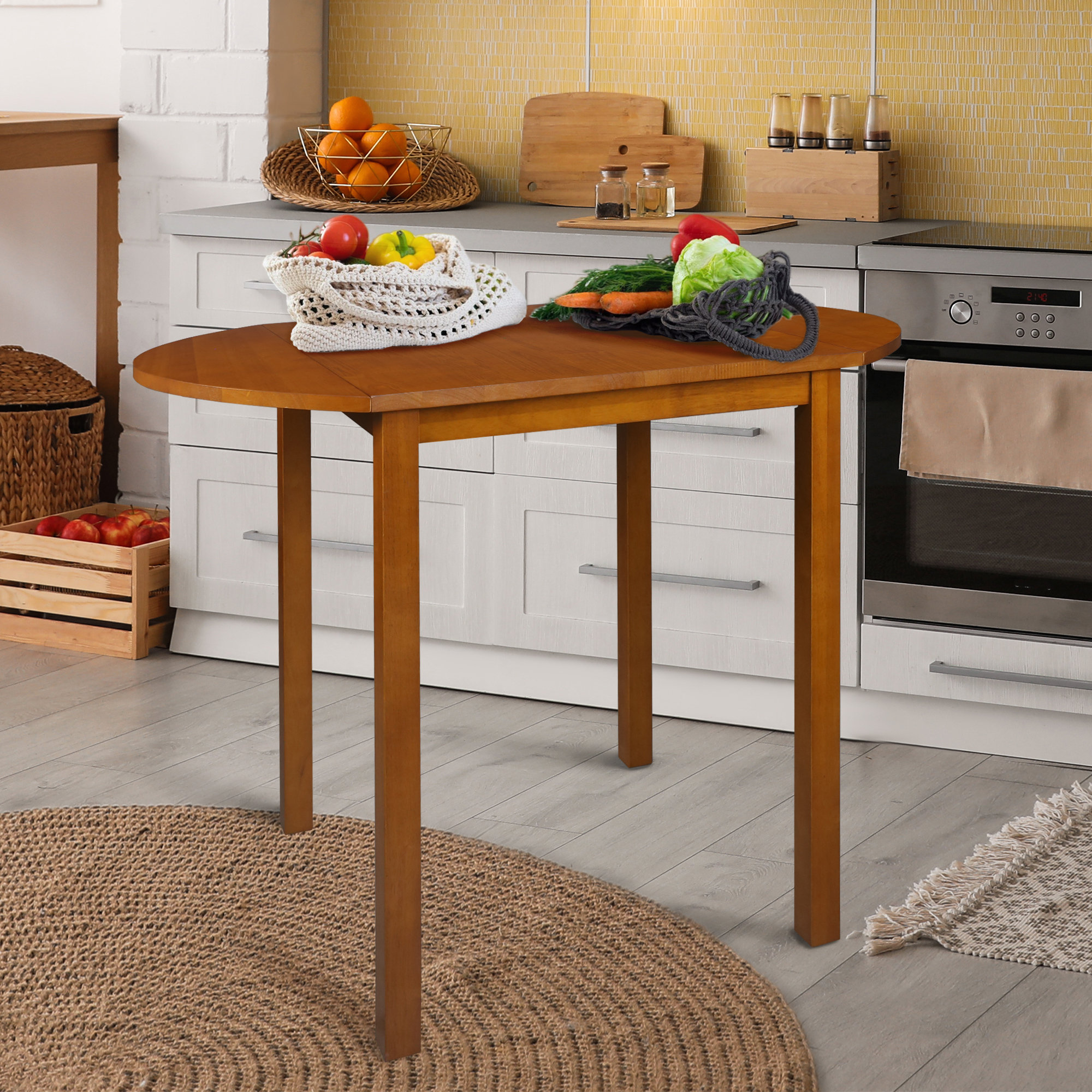 Winston Porter Wings 100% Solid Wood Dining Room Drop Leaf Table ...