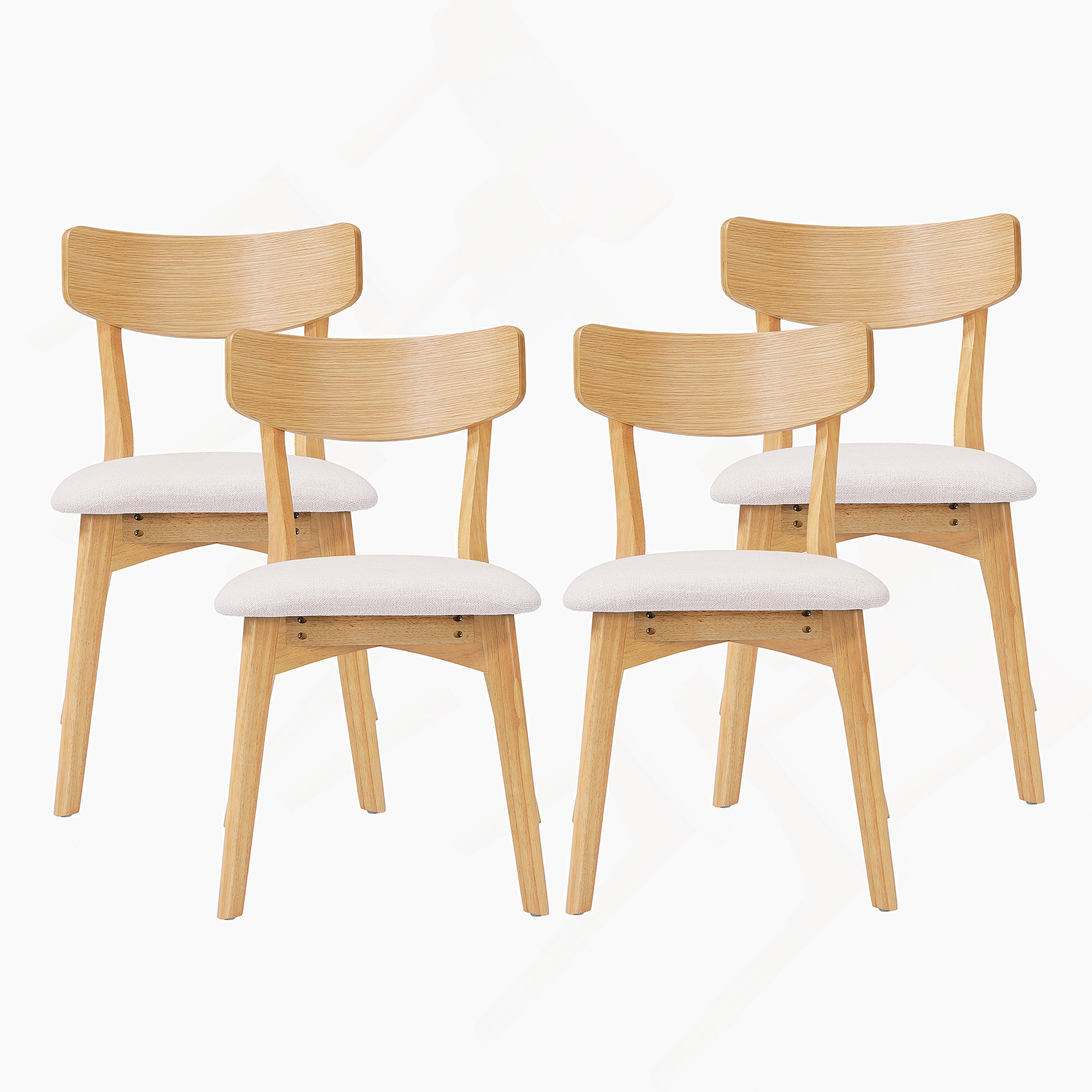 Latitude Run® Mid-Century Upholstered Dining Chairs With Walnut Finish ...