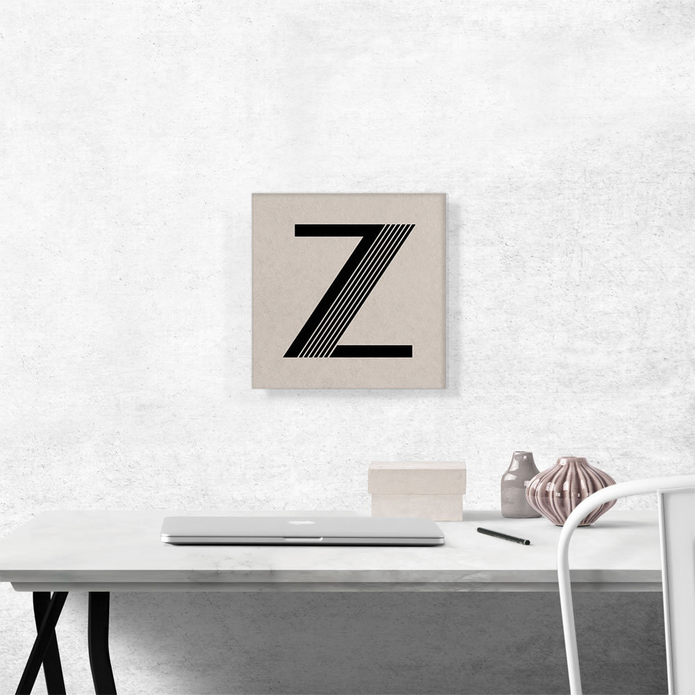 ARTCANVAS Beige Black Line Alphabet Letter Z Canvas Art Print - Wayfair ...