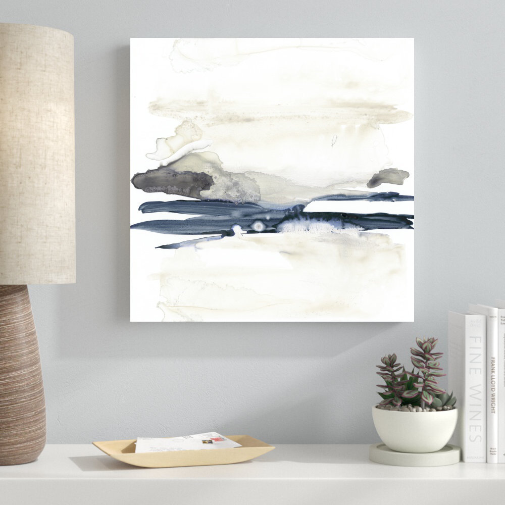 Ebern Designs Navy Horizon Line II Print On Canvas - Wayfair Canada