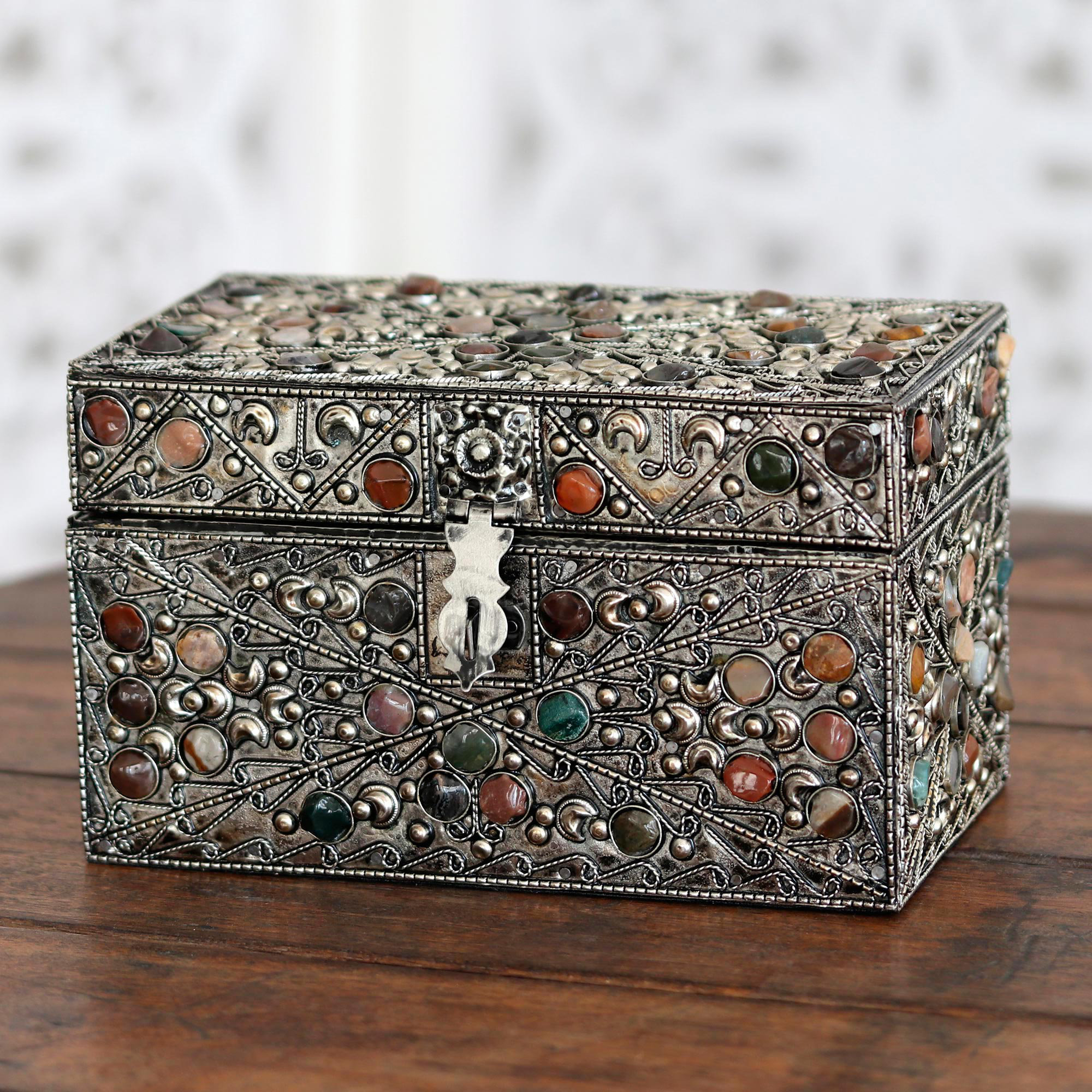 Novica Repousse Brass Jewelry Box | Wayfair