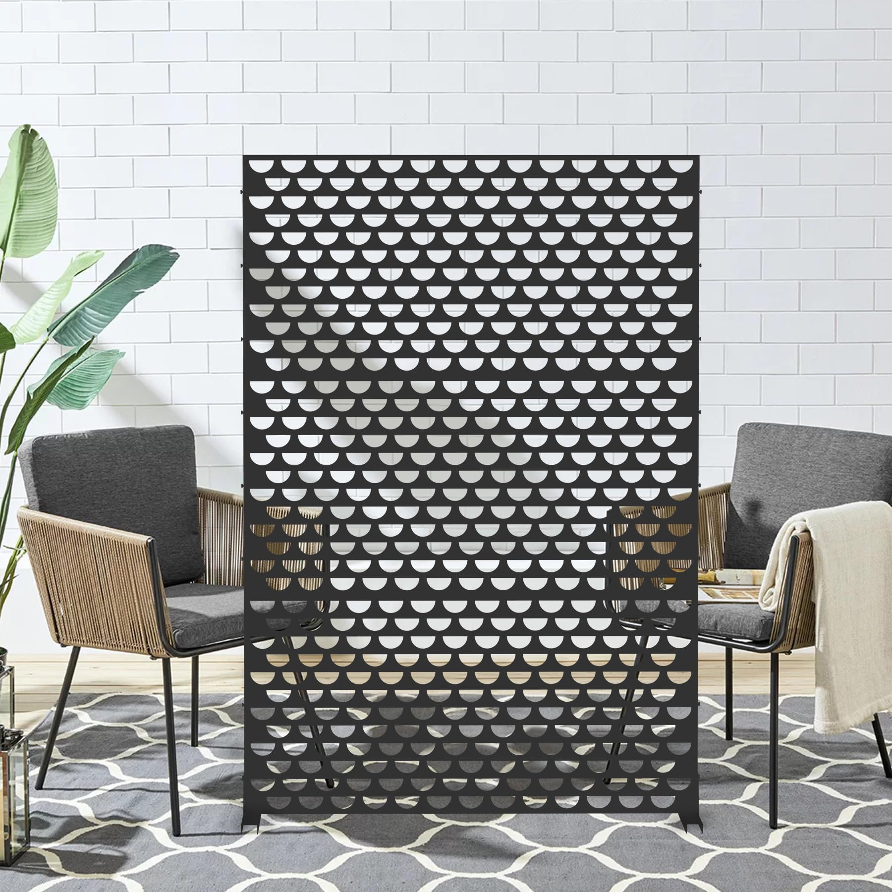 Domi Louvered Metal Privacy Screen | Wayfair