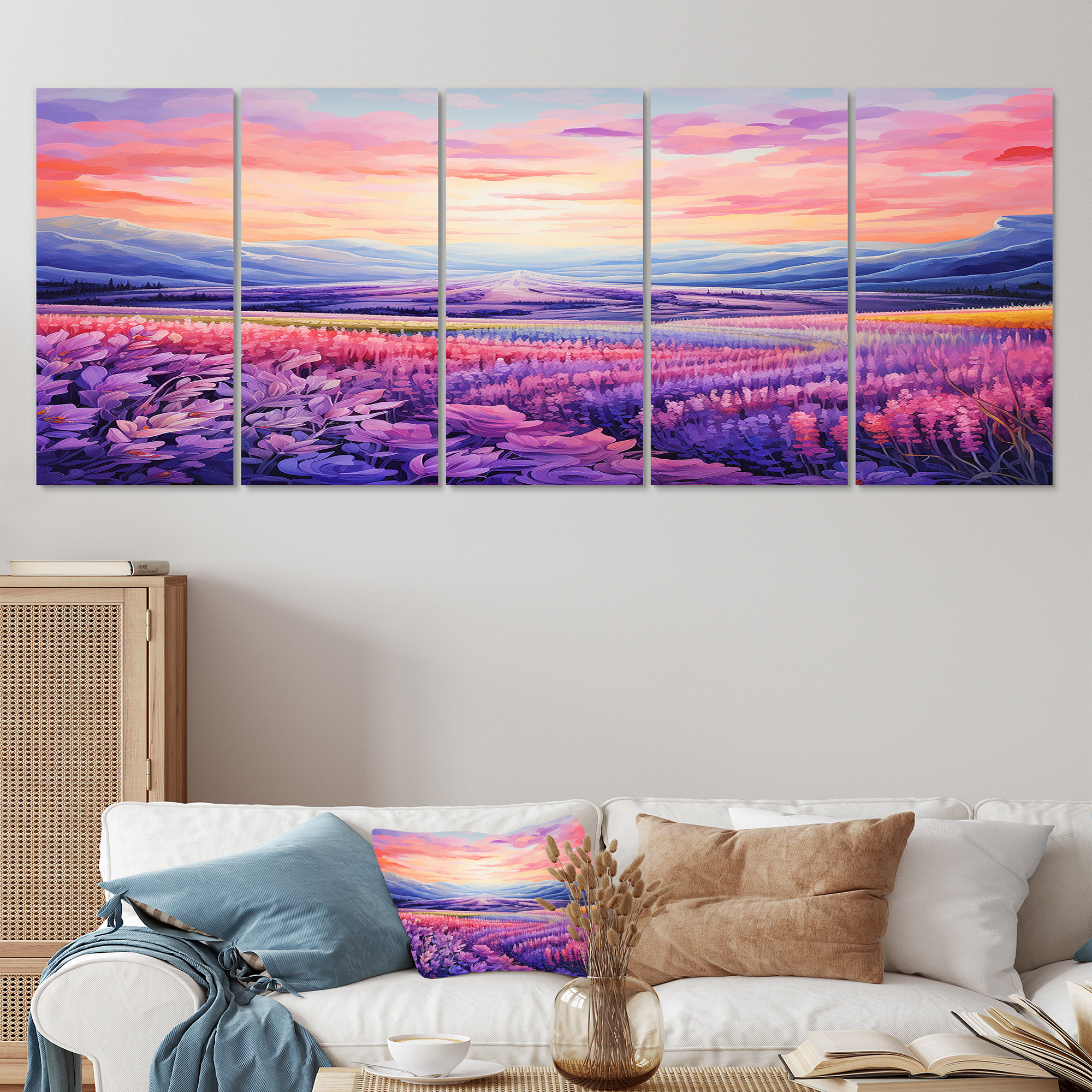 Ophelia & Co. Beautiful Sunset Over Lavender Fields - Lavender Fields ...