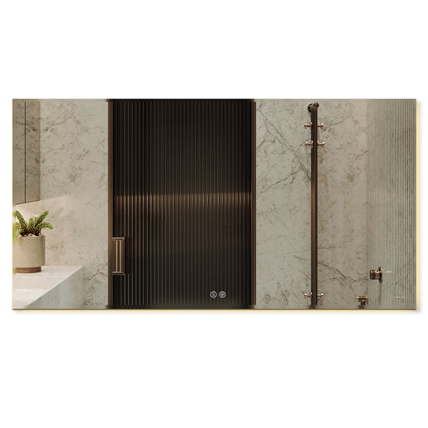 Ivy Bronx Kewania Rectangular LED Backlit Bathroom Wall Mirror | Wayfair