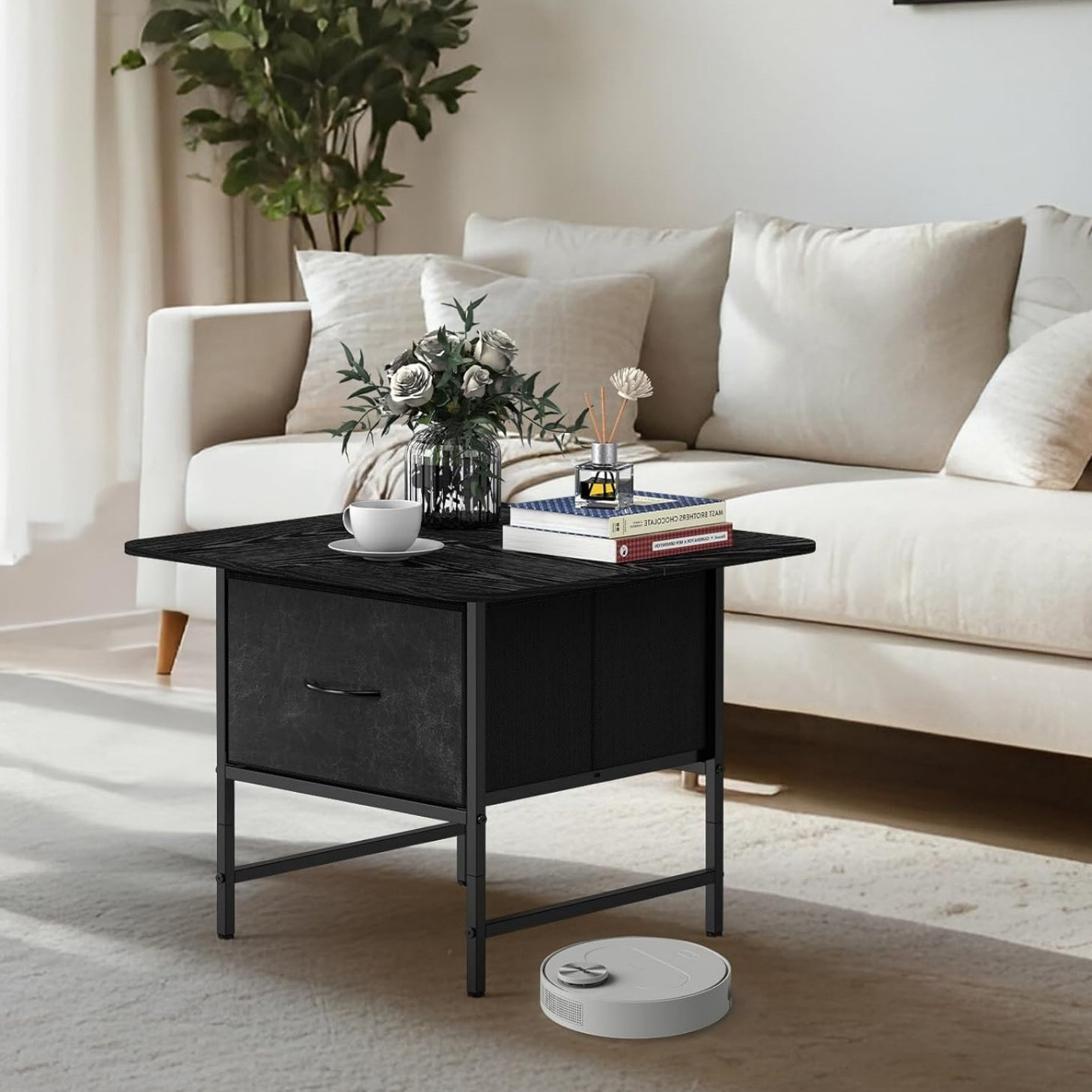 Ebern Designs Small Square Coffee Table with Storage Drawer - Wayfair ...