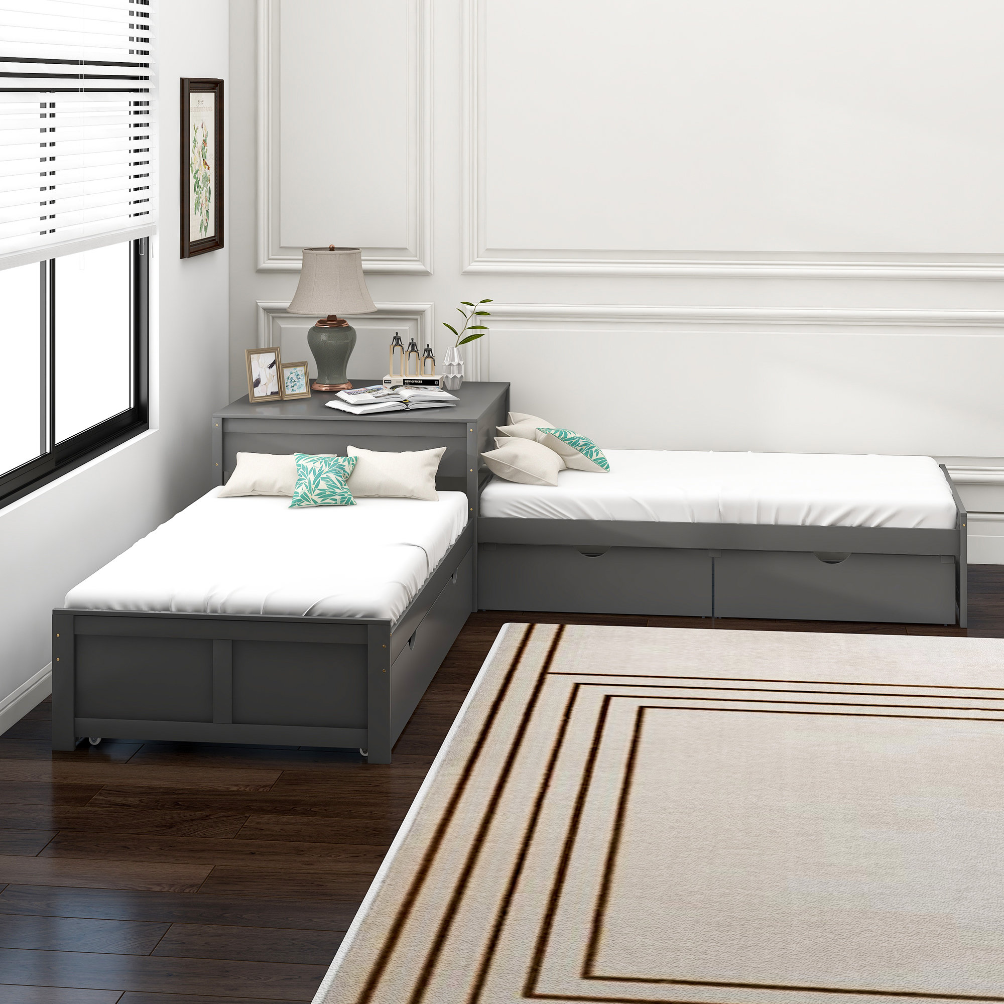 L Shaped Bed With Trundle