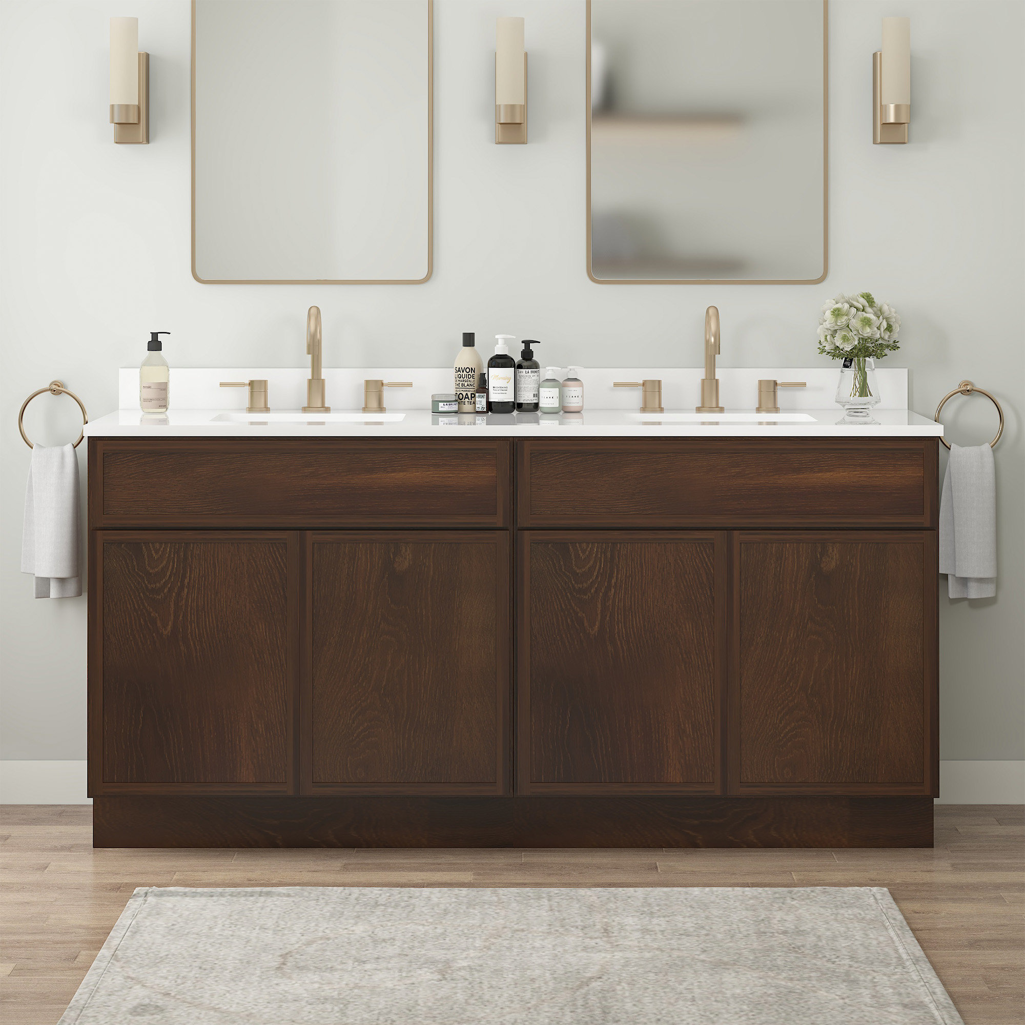 Double Sink Bathroom Vanity Base Only