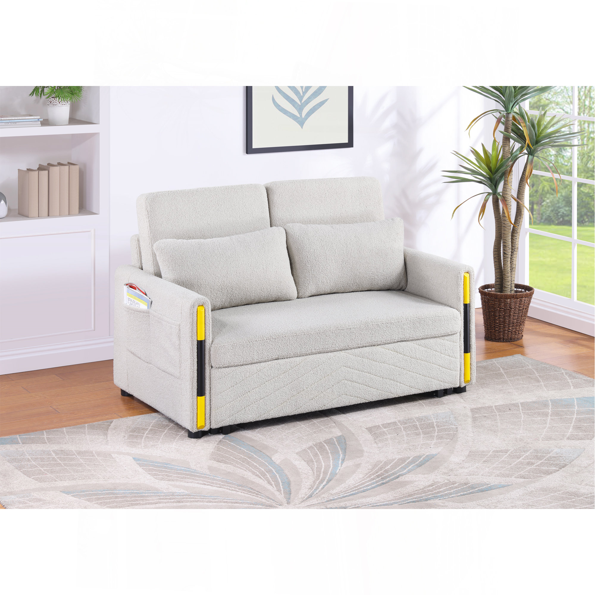 House of Hampton® Sleeper Loveseat With Dual-Pull Sleeper Design | Wayfair