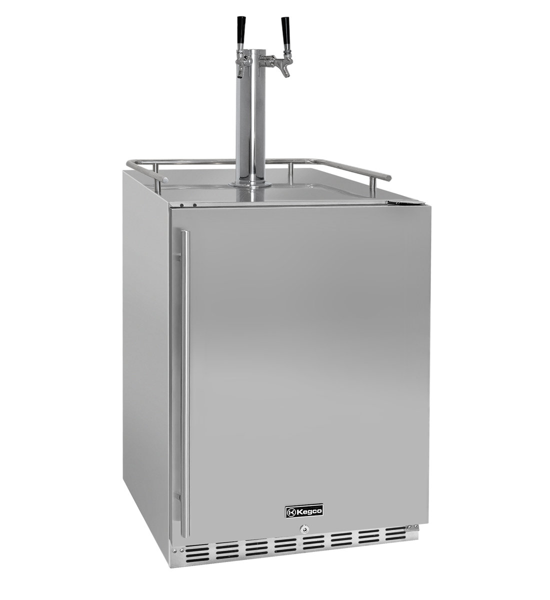 Kegco 24" Wide Outdoor Dual Tap All Stainless Steel Built-In Kegerator ...