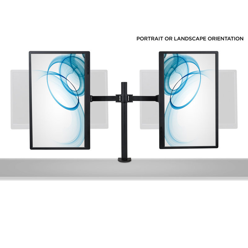 Mount-It! Full Motion Adjustable Dual Monitor Mount Fits 2 Computer ...