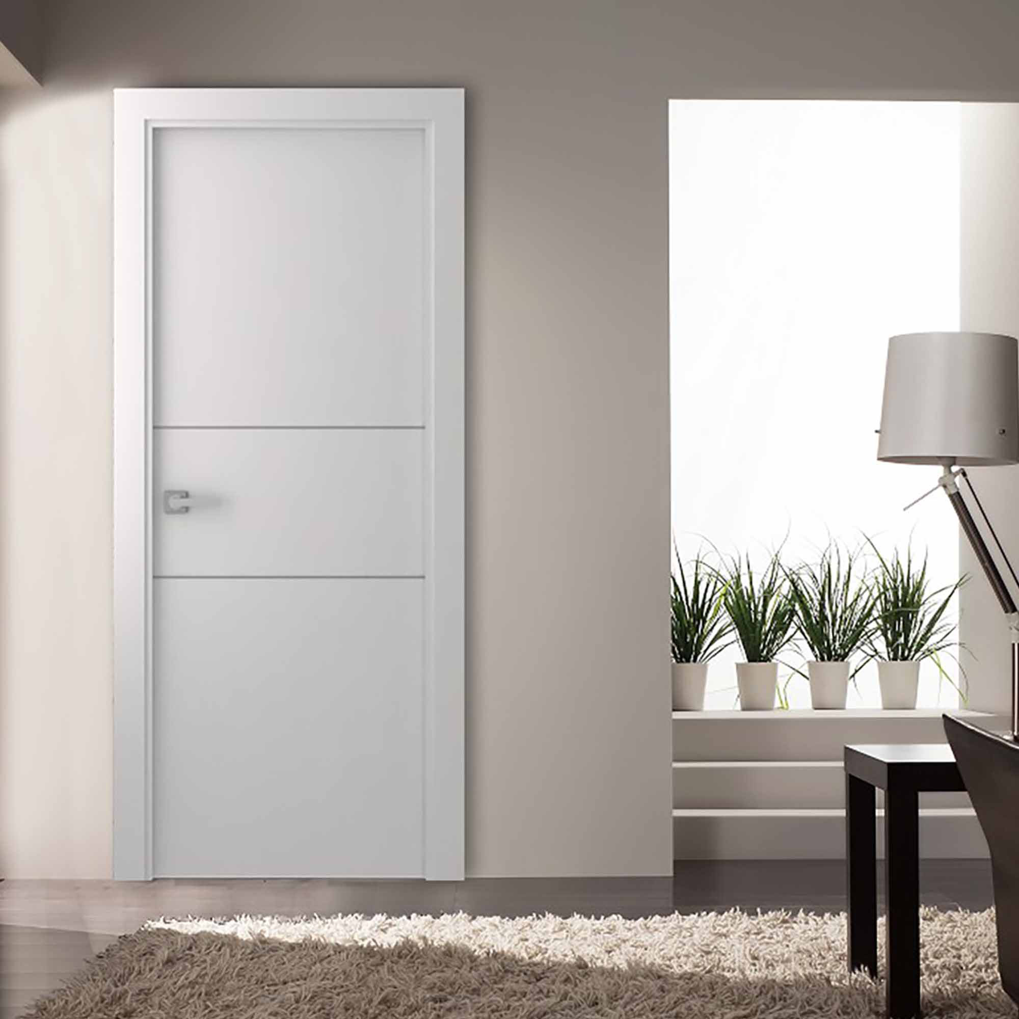 Belldinni Optima 79.375'' Solid + Manufactured Wood Flush Slab Door ...