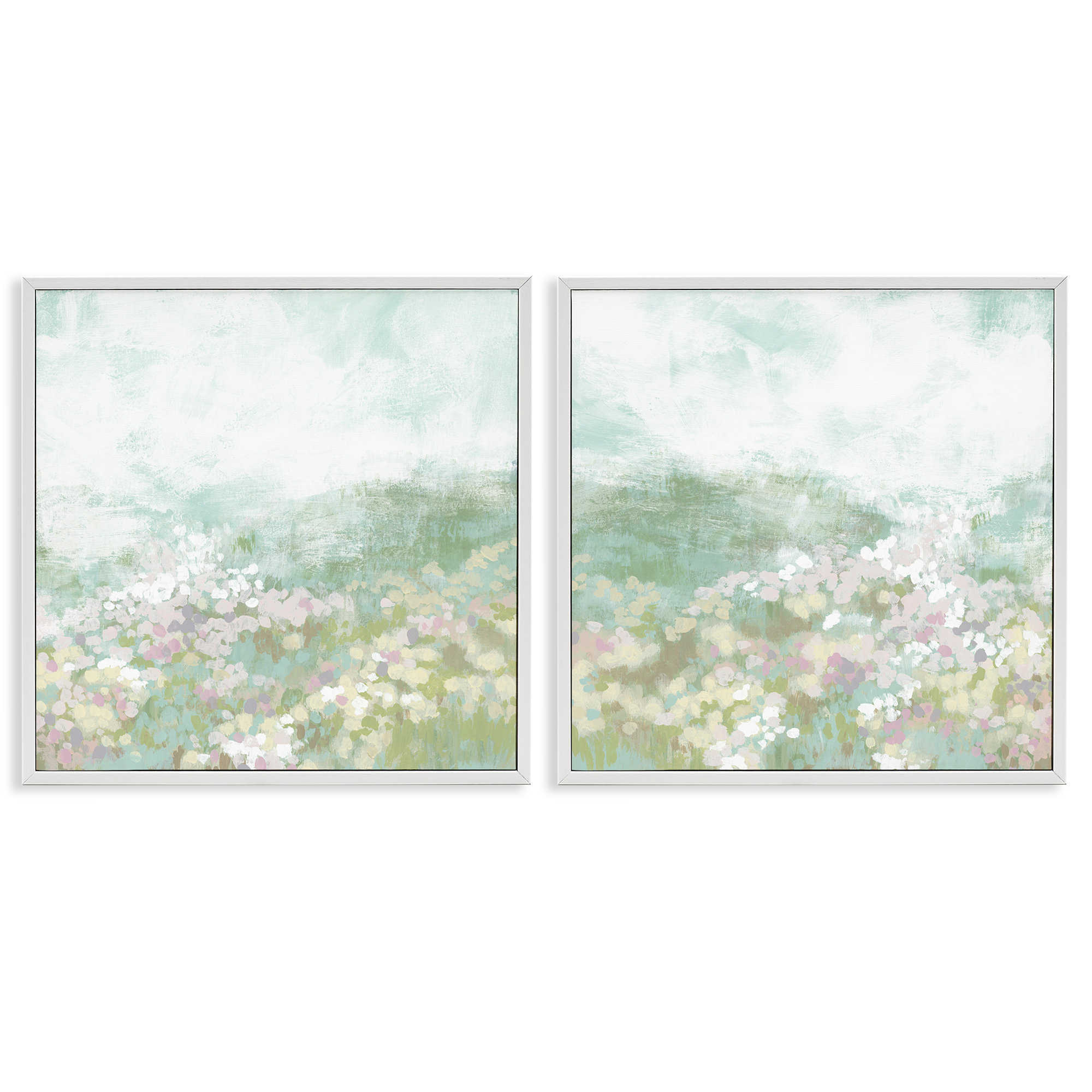 Dakota Fields Muted Pastel Flower Field 2 PC Giclee Art Set by June ...