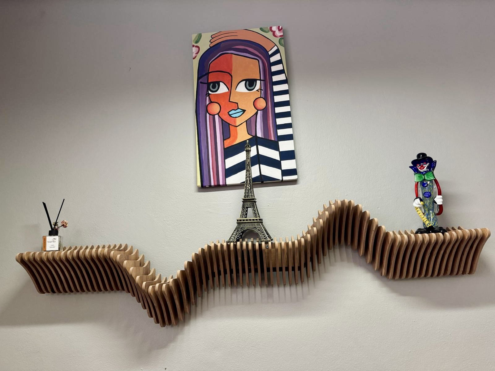 Orren Ellis Bembry 63 Inch Floating Shelf Tv Unit Modern Geometric ...