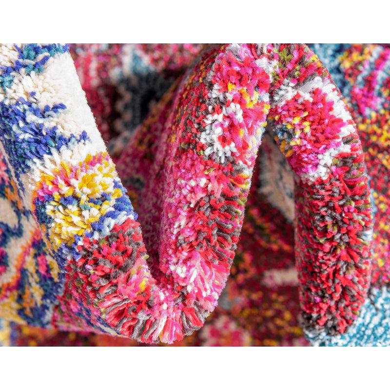 Langley Street Eddins Floral Burgundy/Blue Area Rug & Reviews - Wayfair ...