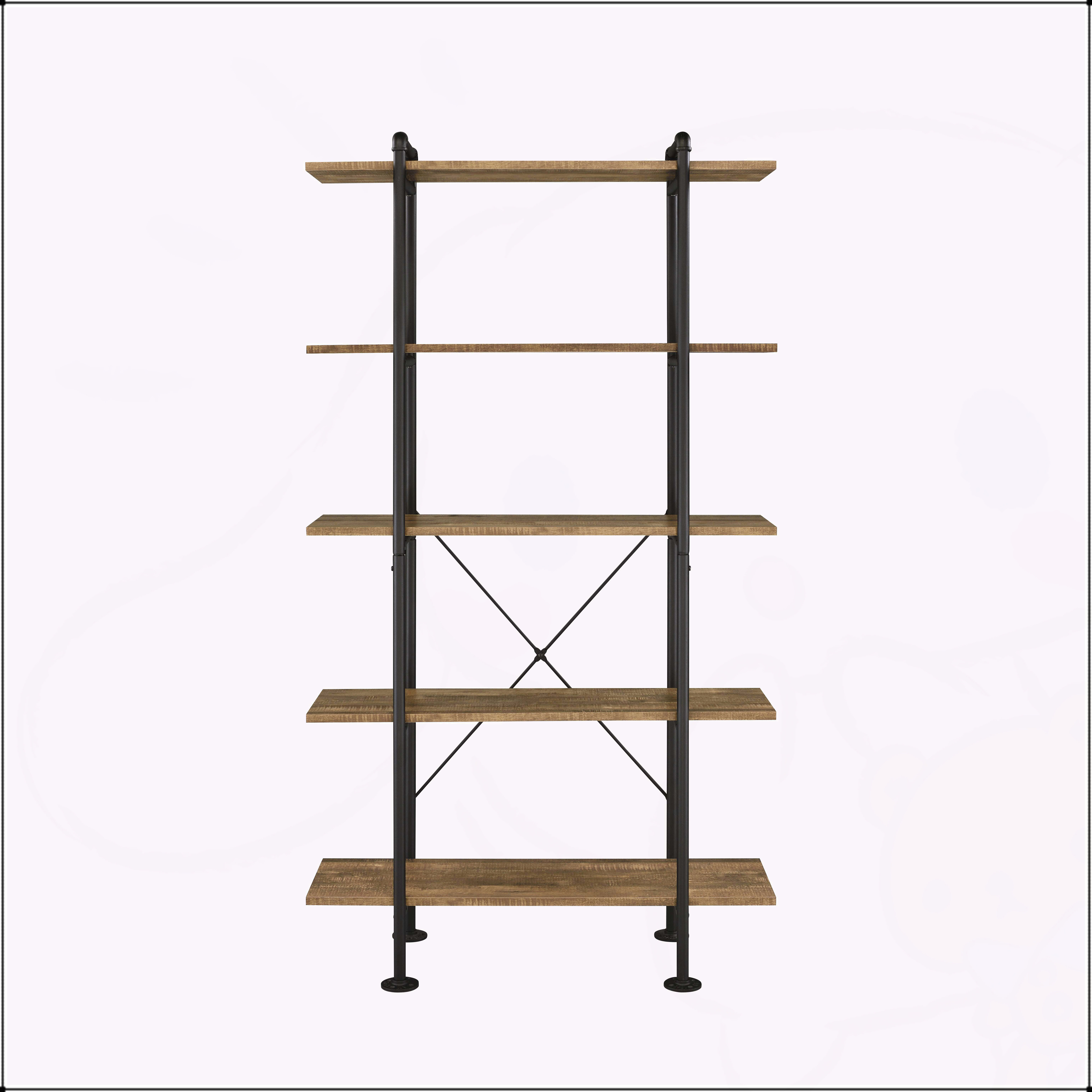 17 Stories Charming Rustic Oak Bookshelf with Distinctive Finish for ...