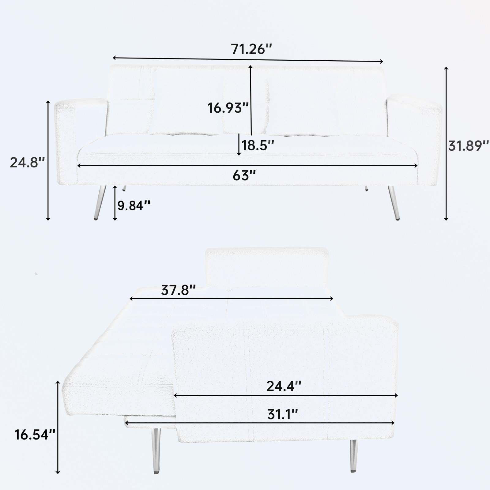 Mercer41 Timiah 71.26'' Velvet Square Arm Sleeper | Wayfair