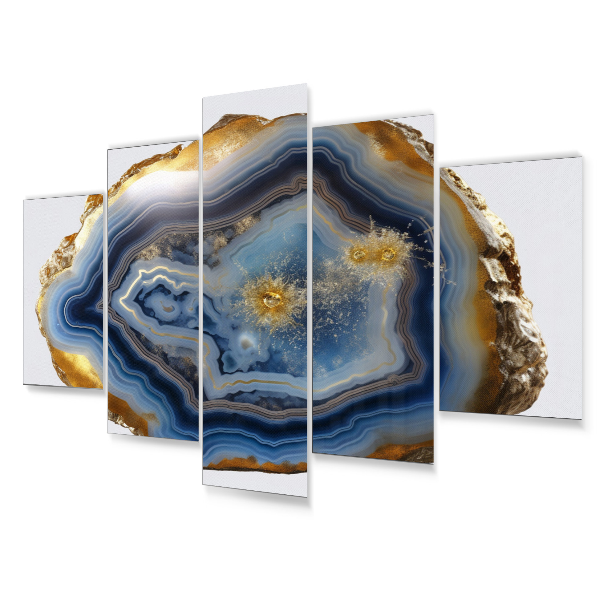 Design Art Geode Gems II - Stone Geode Metal Wall Decor Set | Wayfair