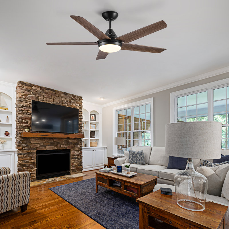 YUHAO Modern Ceiling Fan with Light 48'' 5-Blade Ceiling Fan With Light ...