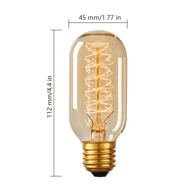 LOHASLED Festive Atmosphere 40 Watt T45 E26 Dimmable Light Bulb Vintage ...