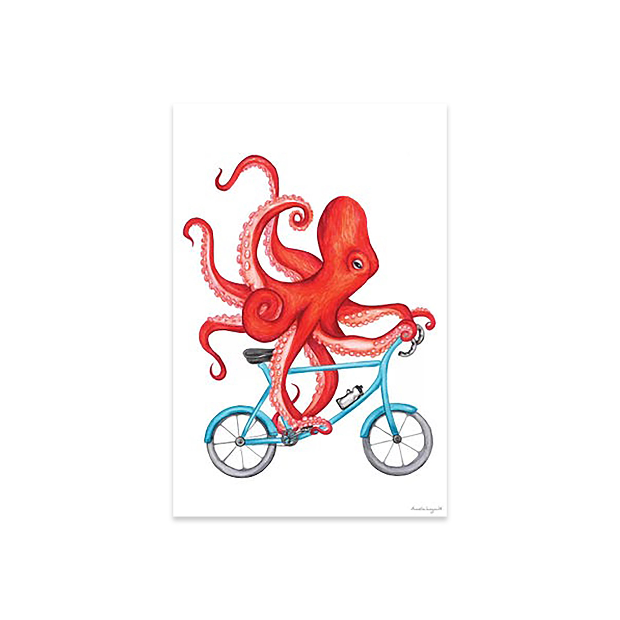 Trinx Octopus On Bike Print On Acrylic Glass - Wayfair Canada