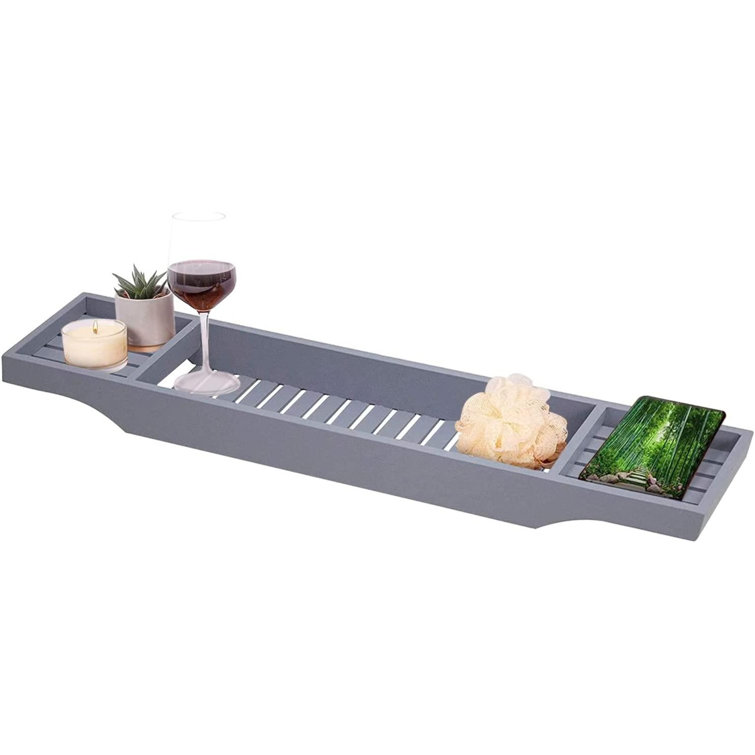 Belfry Bathroom Bamboo Bath Caddy Tray Bridge Wooden Bathtub Tray Rack ...