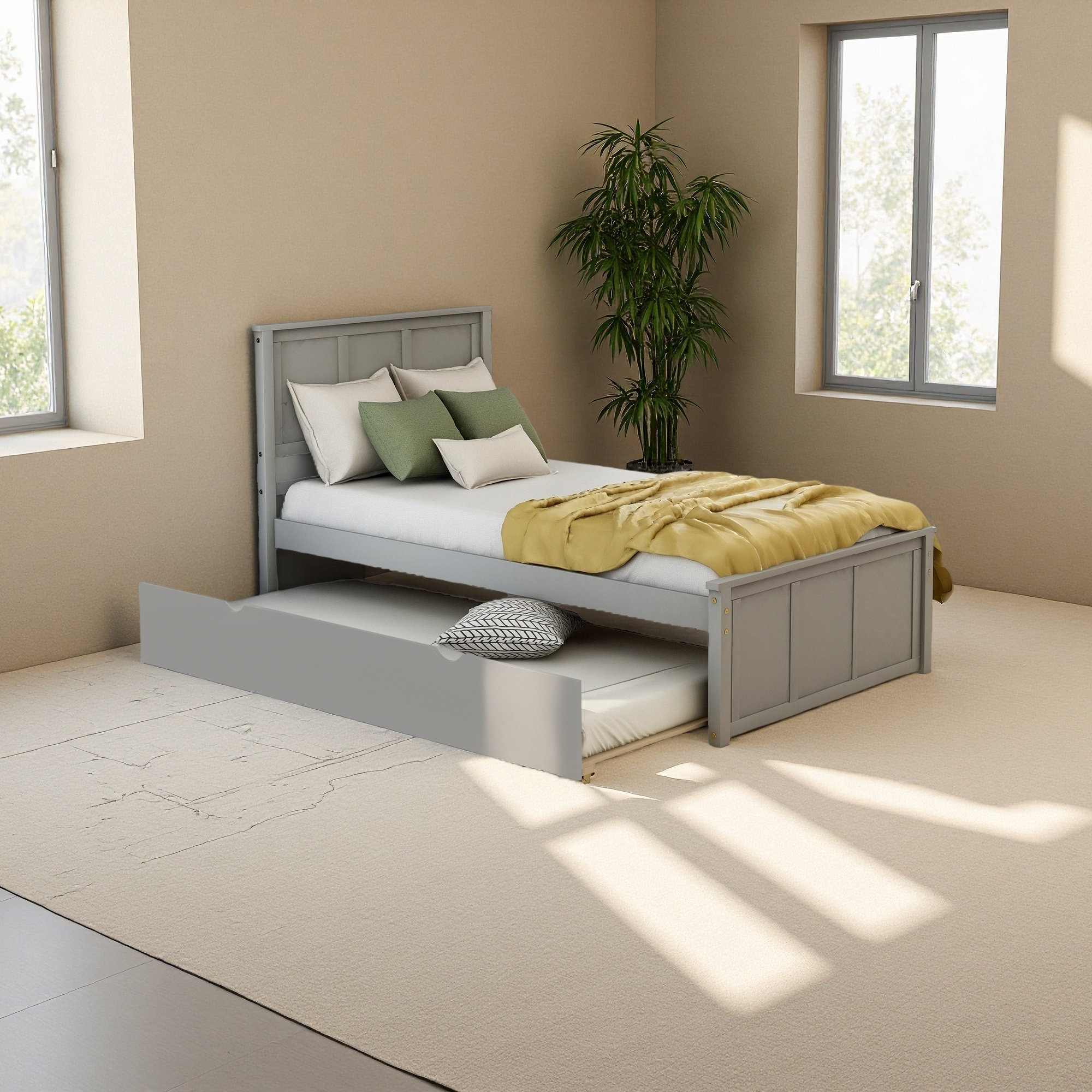 Lark Manor™ Platform Bed With Twin Size Trundle, Twin Size Frame | Wayfair