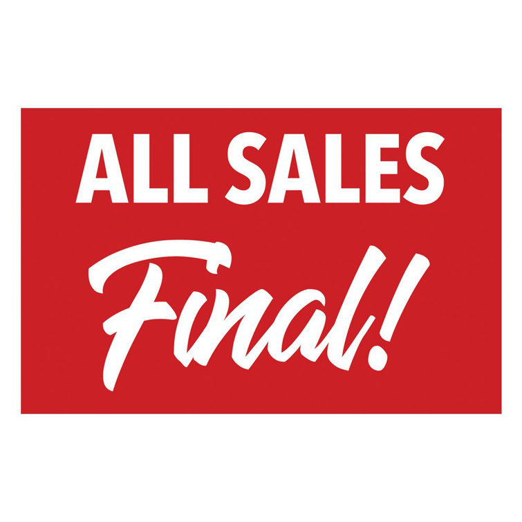 NAHANCO All Sales Final Sign - Wayfair Canada