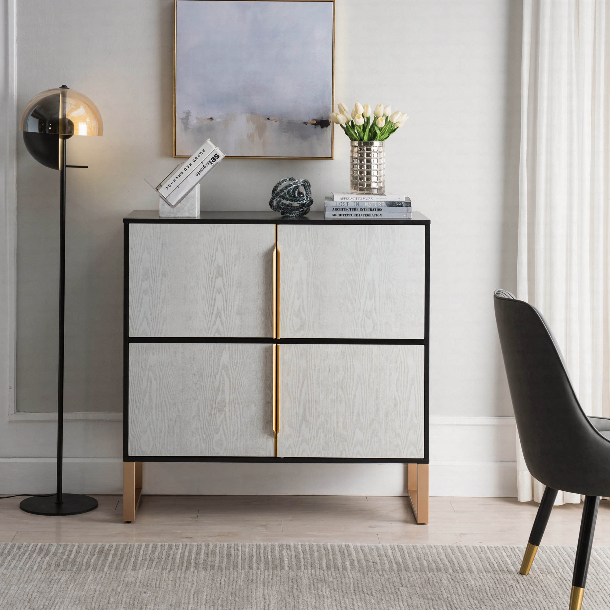 Latitude Run® Versatile Four-Door Storage Cabinet For Various Spaces ...