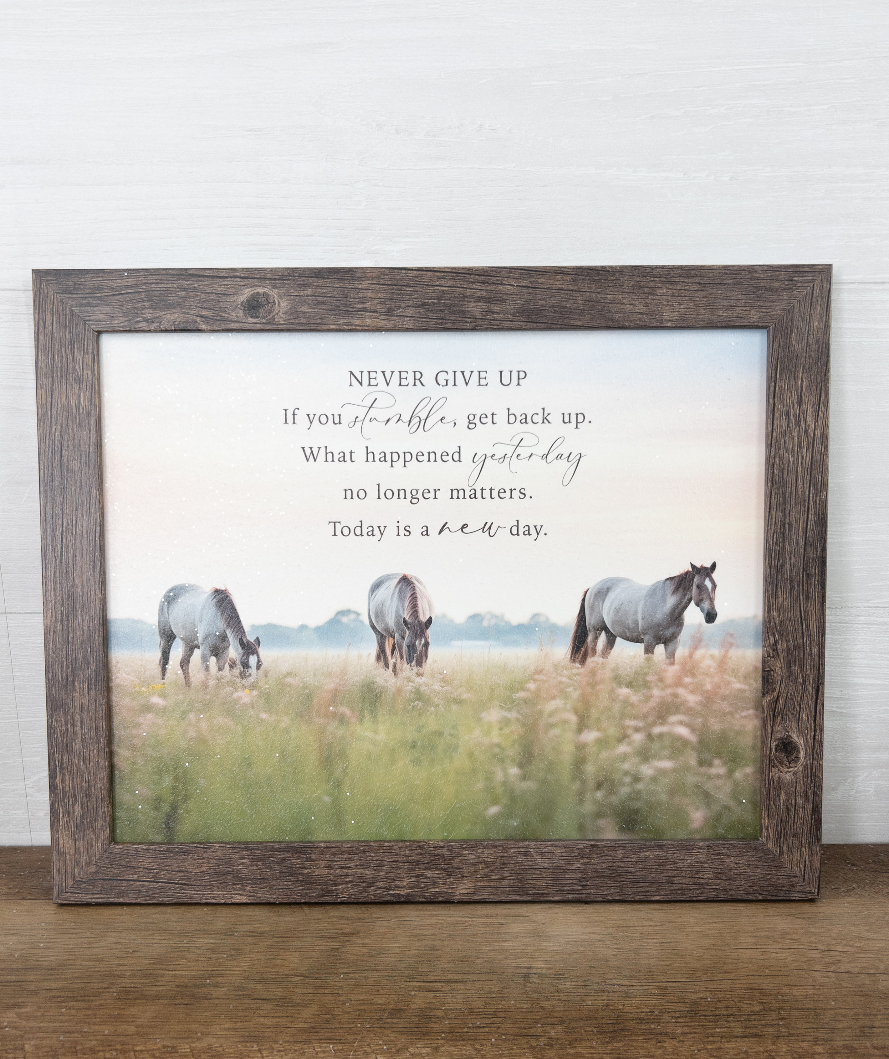 Trinx Never Give Up Tomorrow Is A New Day Horse Framed On Paper Graphic ...