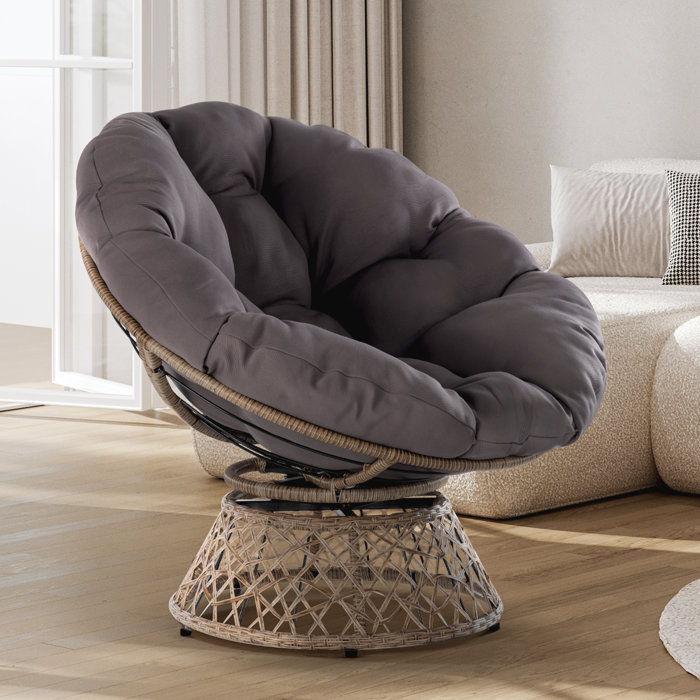 Bayou Breeze Ariyelle Swivel Papasan Accent Chair with Extra Thick ...