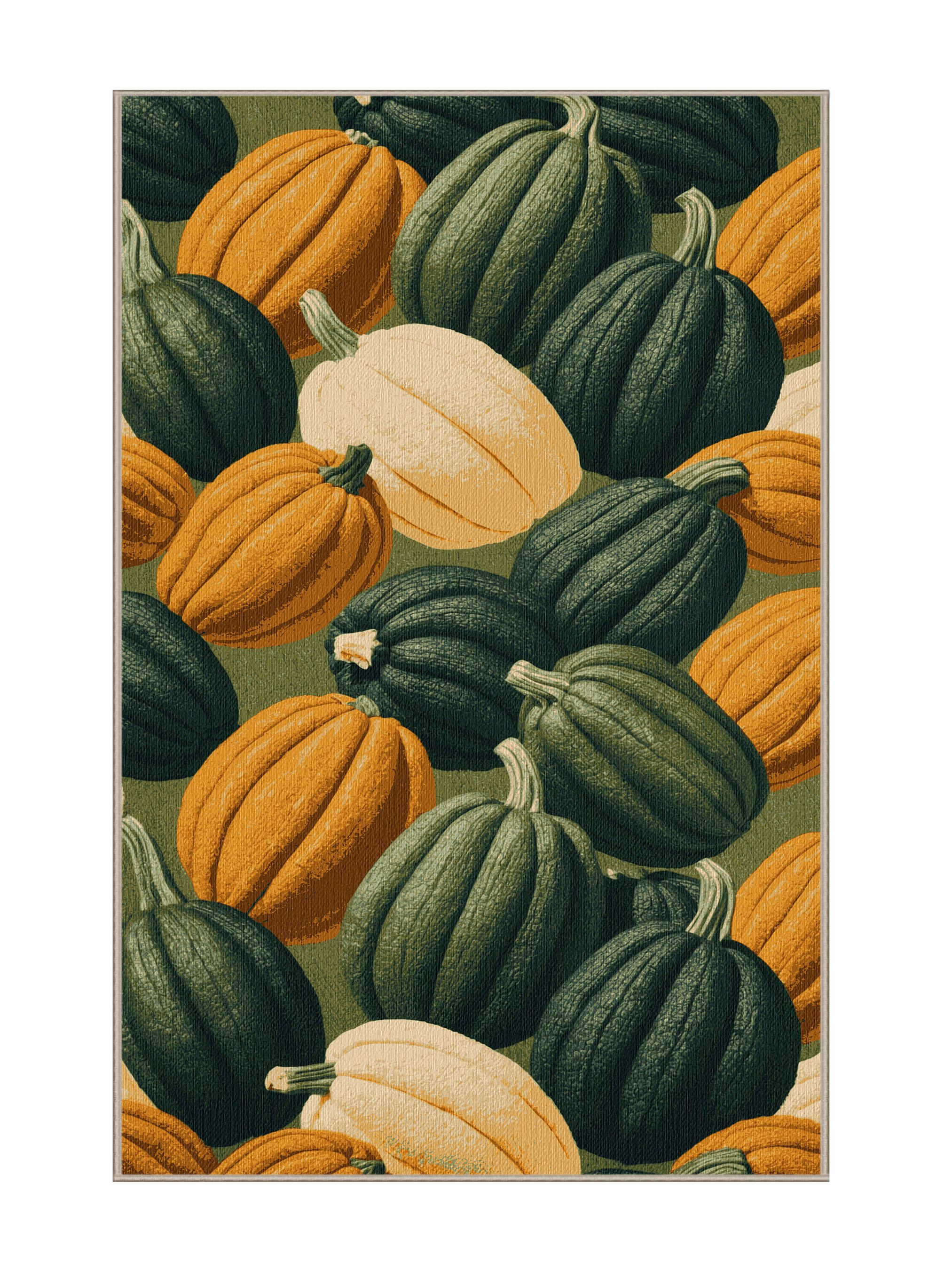 One Allium Way® Washable Kabocha Squash Vegetables Area Rug | Wayfair