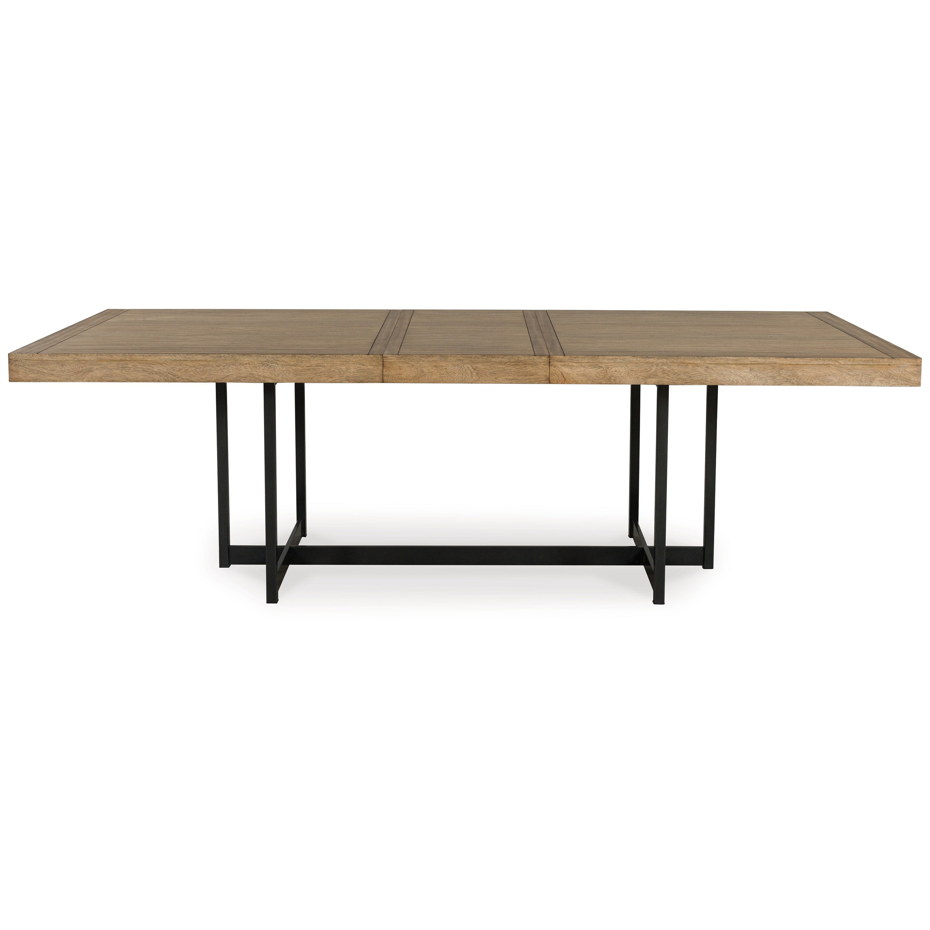 Benjara Myka Dining Table, Extension Leaf, Rectangular Brown Wood 80-98 ...